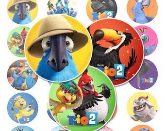 Rio 2 - 60 - 2" Circle Images - Digital Collage Sheet - Cupcake Toppers ...