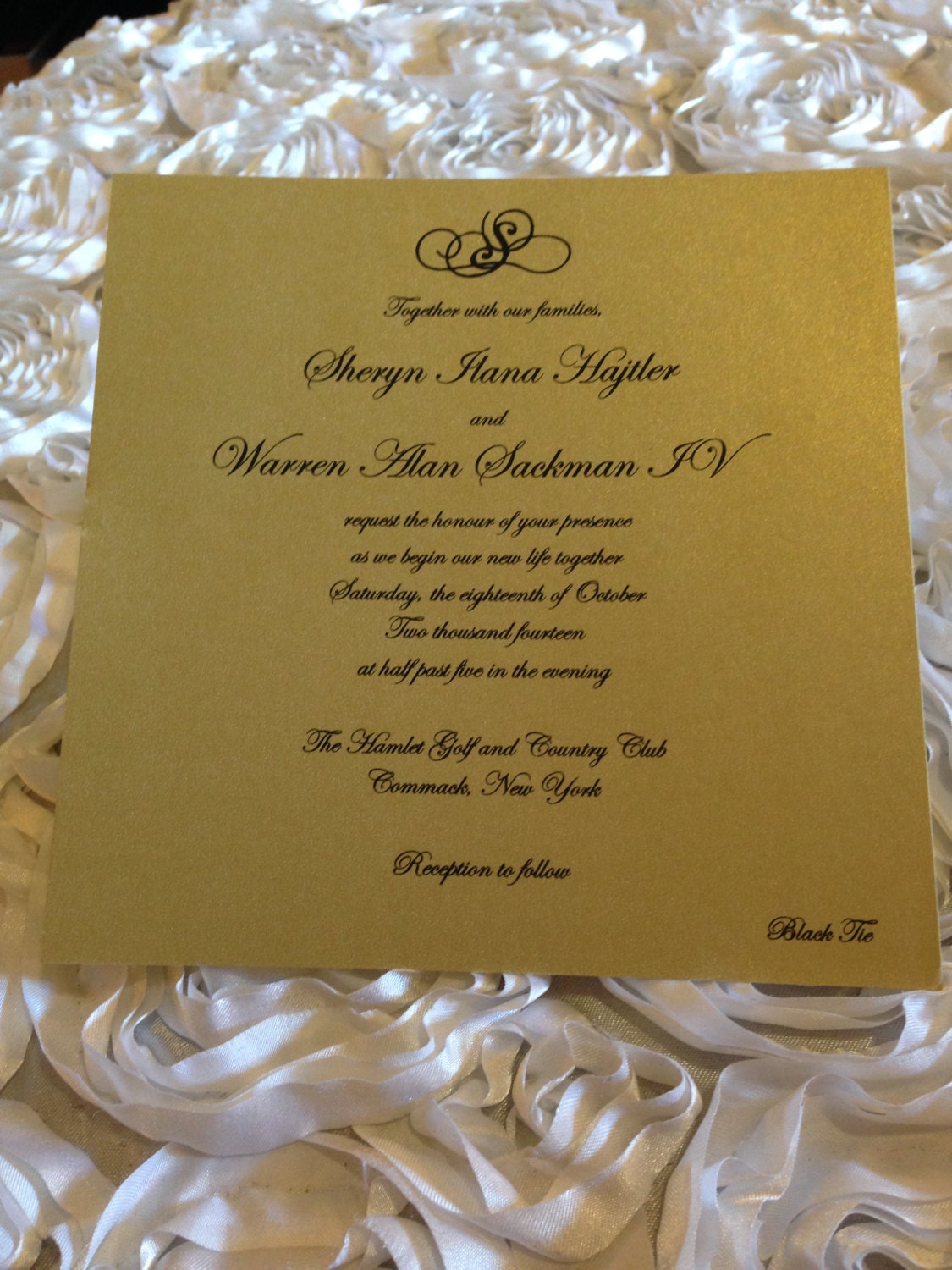 Square Single Layer Wedding Invitation – OnePaperHeart – Stationary ...