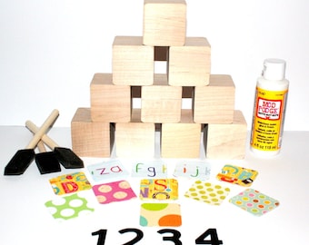 Wooden Baby Blocks Children's Blocks DIY by Nurserytimeblocks