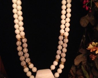 Ivory bead necklace | Etsy