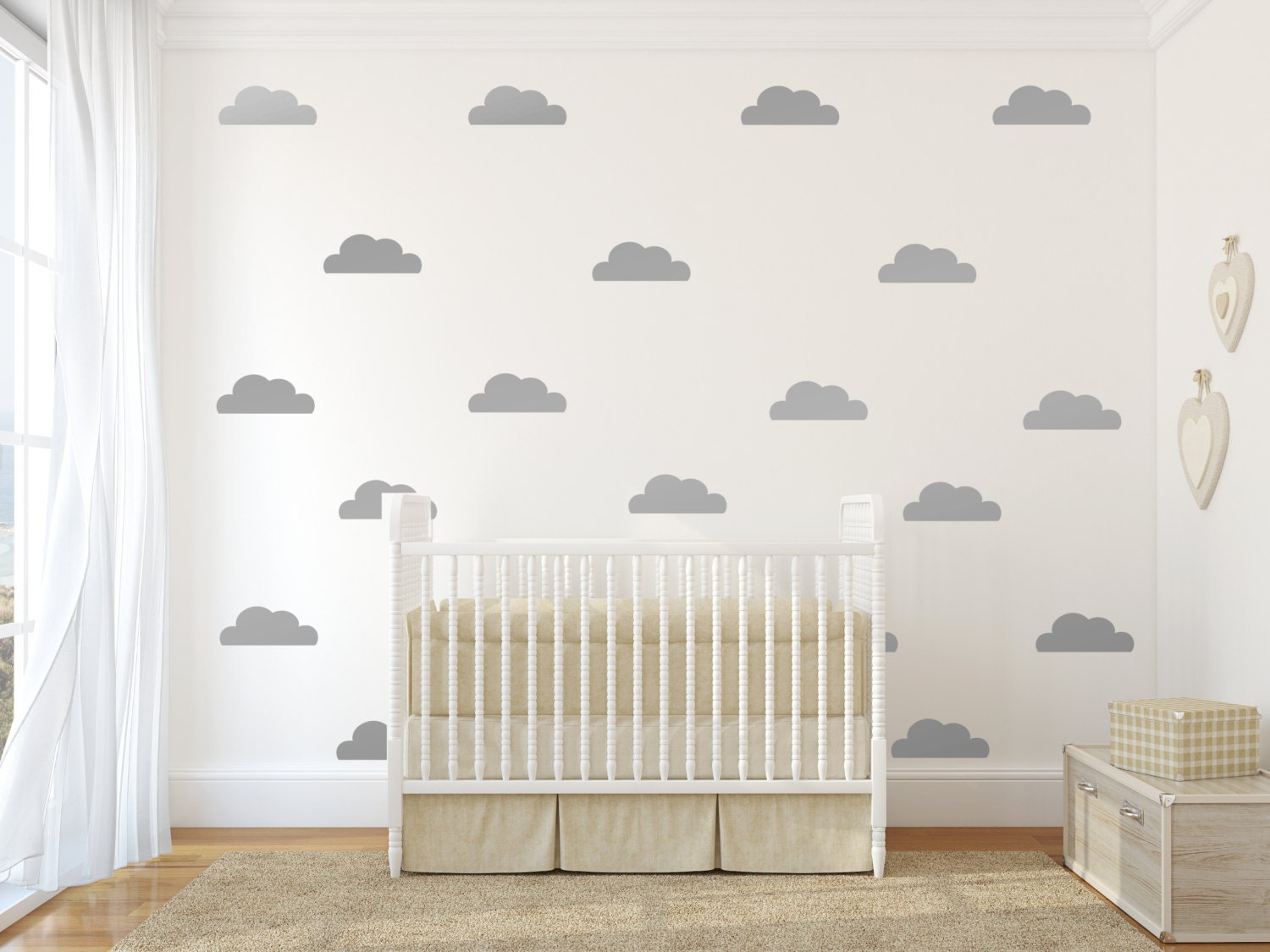 Cloud decal Gold cloud wall decals silver clouds wall decals