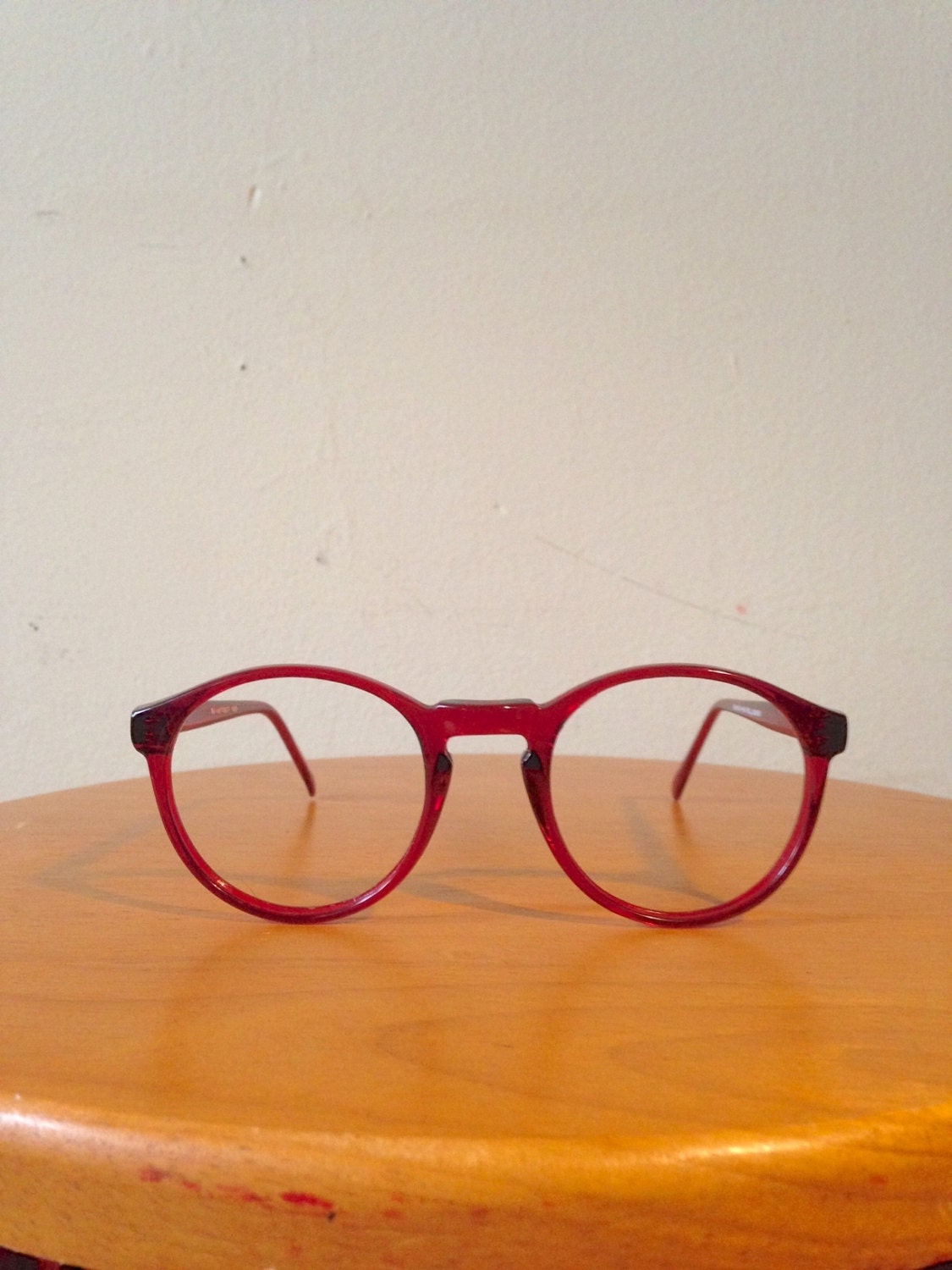 Vintage 1980s Cherry Red Round Sunglasses Eyeglasses Deadstock NOS New ...