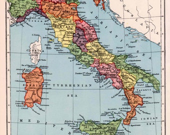 Italy map | Etsy