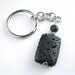 Black Lava Rock Key Chain Gift for Men Basalt Stone Key Ring