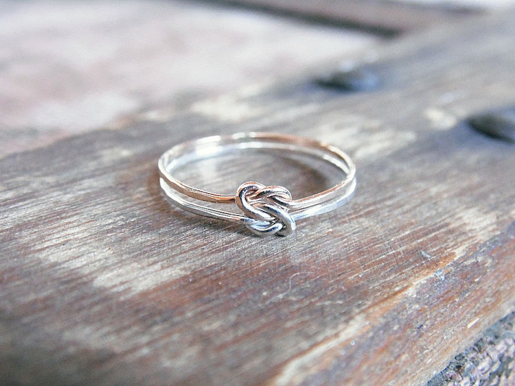 Double Love Knot Ring Sterling Silver Gold Fill by AutumnEquinox