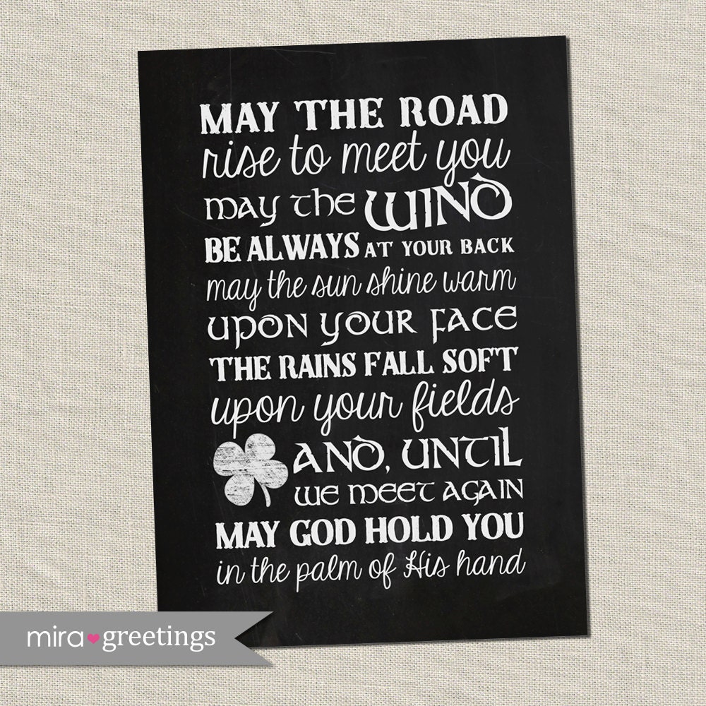 Irish Blessing Digital Art May the road rise to meet you