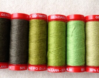 Genziana Wool Thread Sampler Pack for Wool Applique and Embroidery Number 3