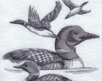 Loon embroidery | Etsy