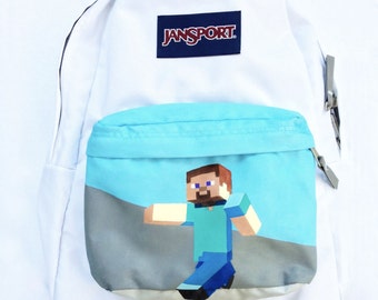 Custom Painted JanSport Backpack - Minecraft