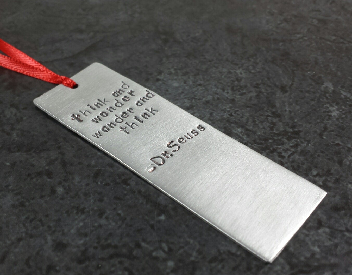 Personalized Bookmark Hand Stamped Aluminum Bookmark