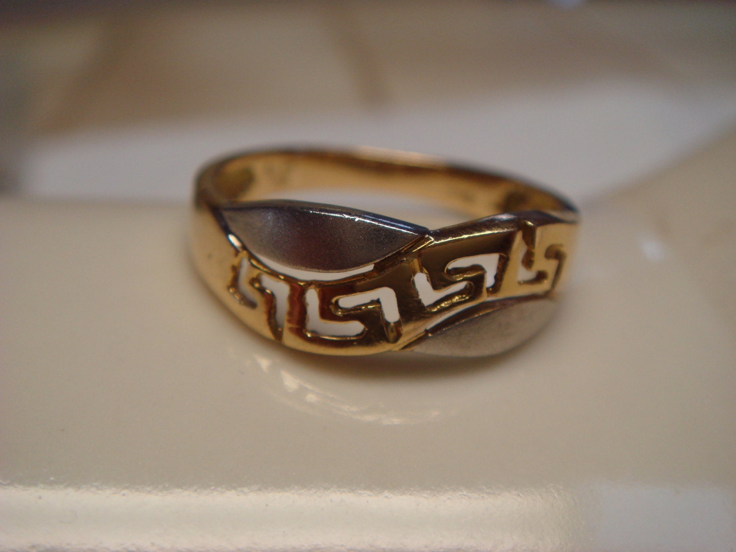 vintage 1980’s Greek key pattern ring designed by Greek Island designer ...
