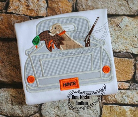 Duck hunting truck applique embroidery design