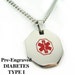 Pre-Engraved DIABETIC Medical Alert Necklace by MyIdentityDoctor