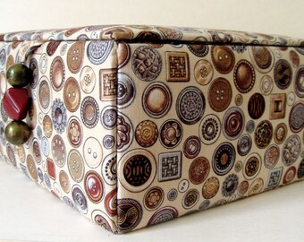 Fabric covered sewing basket, sewing box or craft storage box
