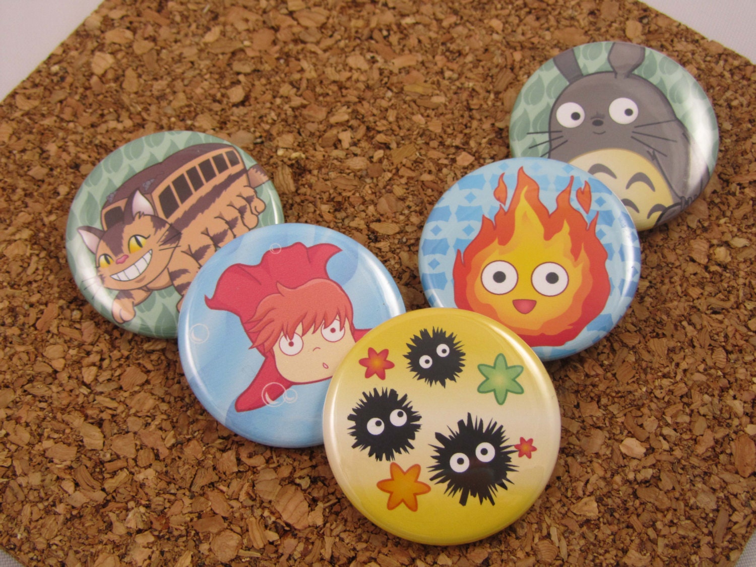 Anime friends Pin back button set of 5 – Cool Pinback Buttons Online