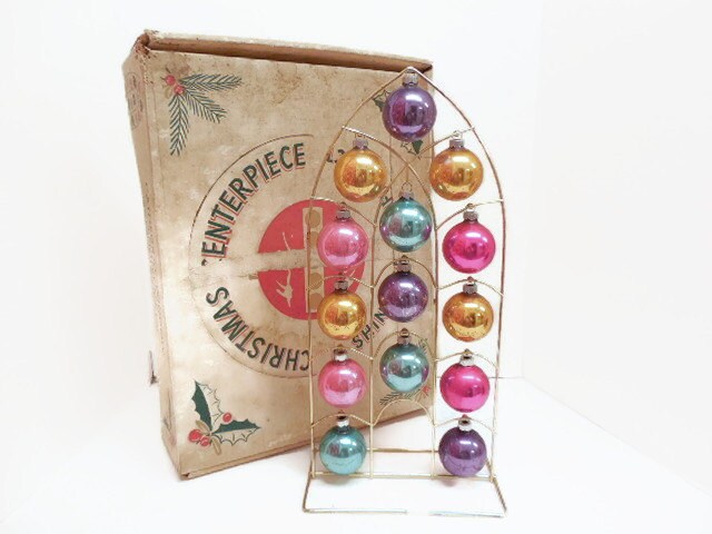 RESERVED for VICKI Shiny-Brite Cathedral Window Centerpiece: