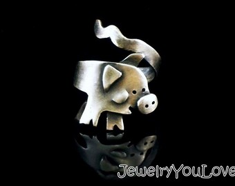 Pig ring | Etsy