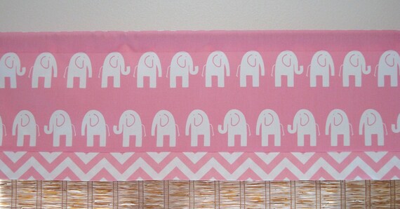 Modern Elephant Chevron Valance Children Nursery Curtain