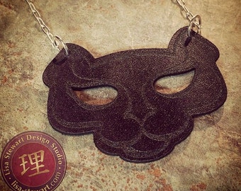 Items similar to Black Felis Vulpes Sparkle CatFox Leather Cosplay ...