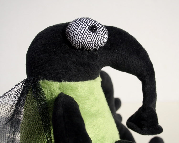 Green House Fly Plush Halloween Toy plushie Insect by andreavida