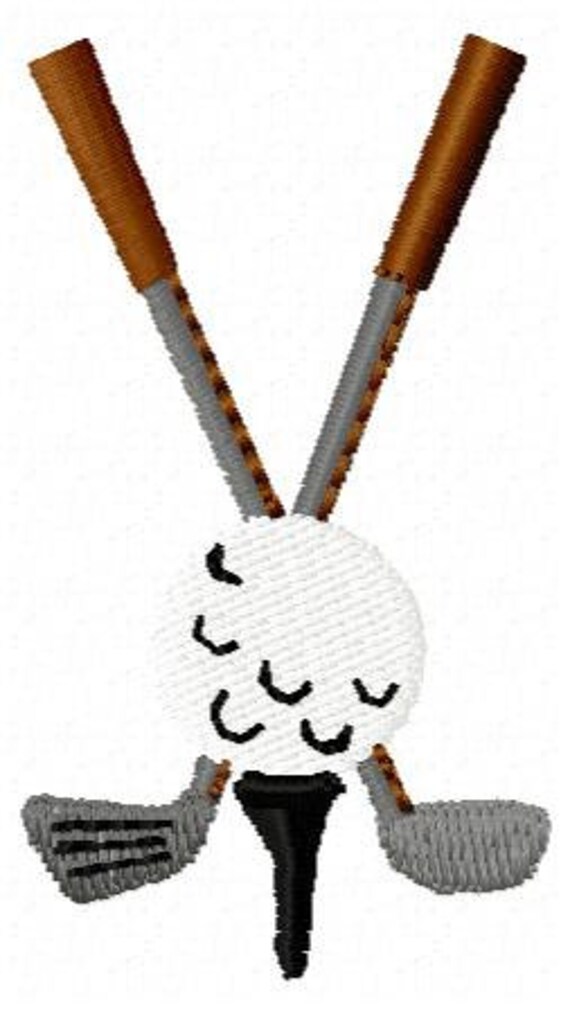 Golf Clubs Embroidery Design Instant Download