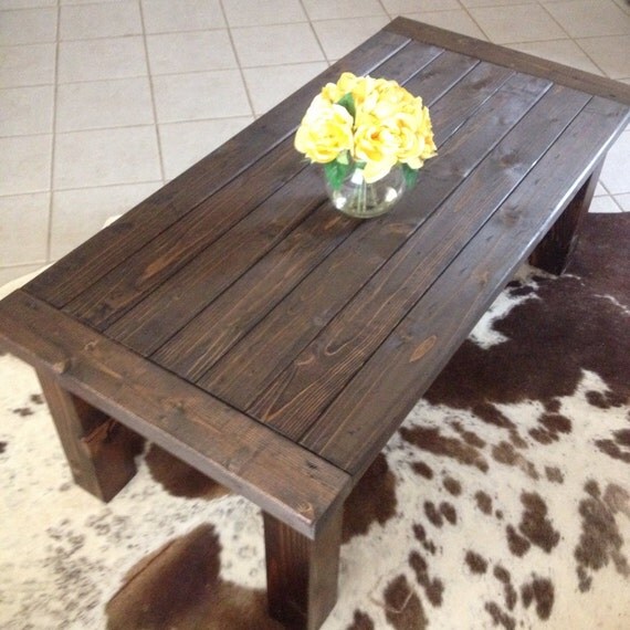 Items similar to Custom coffee table featuring breadboard ends 52x24 on ...