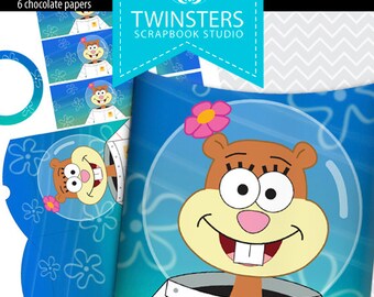 Printable Spongebob Chocolate Gift Box with gift card by Twinsters