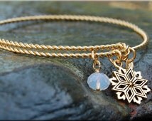 Popular items for snowflake bracelet on Etsy
