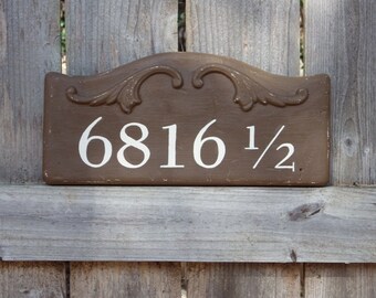 Handmade Custom Wood Signs. House Number. Personalized and