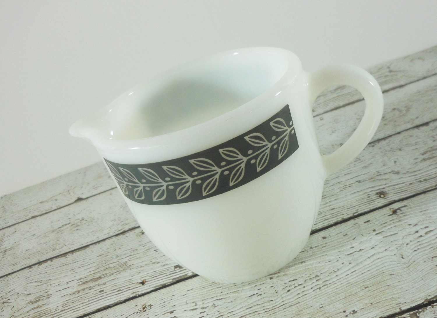 Vintage Corning Glass Grecian Gray Small Cream Pitcher Diner Restaurant ...