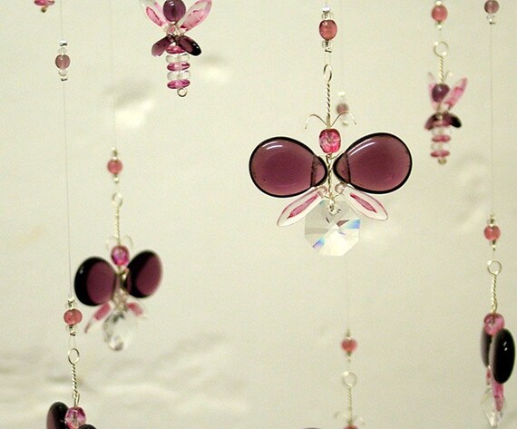 Hanging Mobile Nursery Idea Pink Baby Shower by MobileSuncatchers