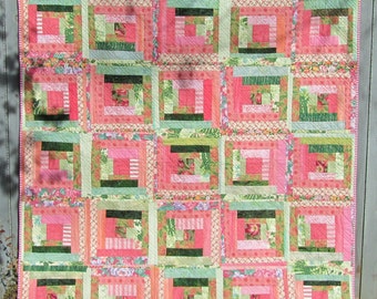 Pink Quilt Modern Quilt Twin Quilt Throw