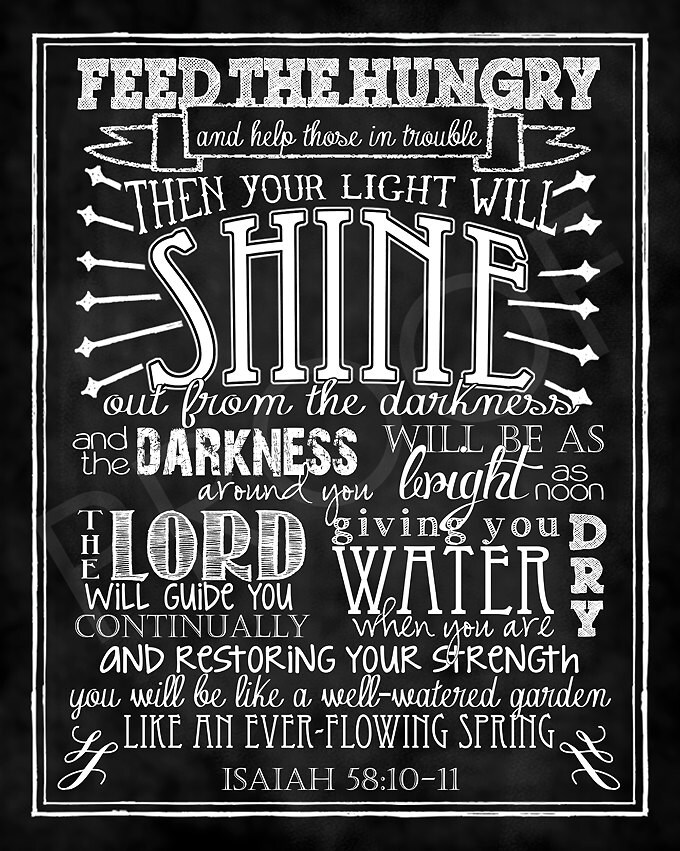Scripture Chalkboard Art Isaiah 58:10-11