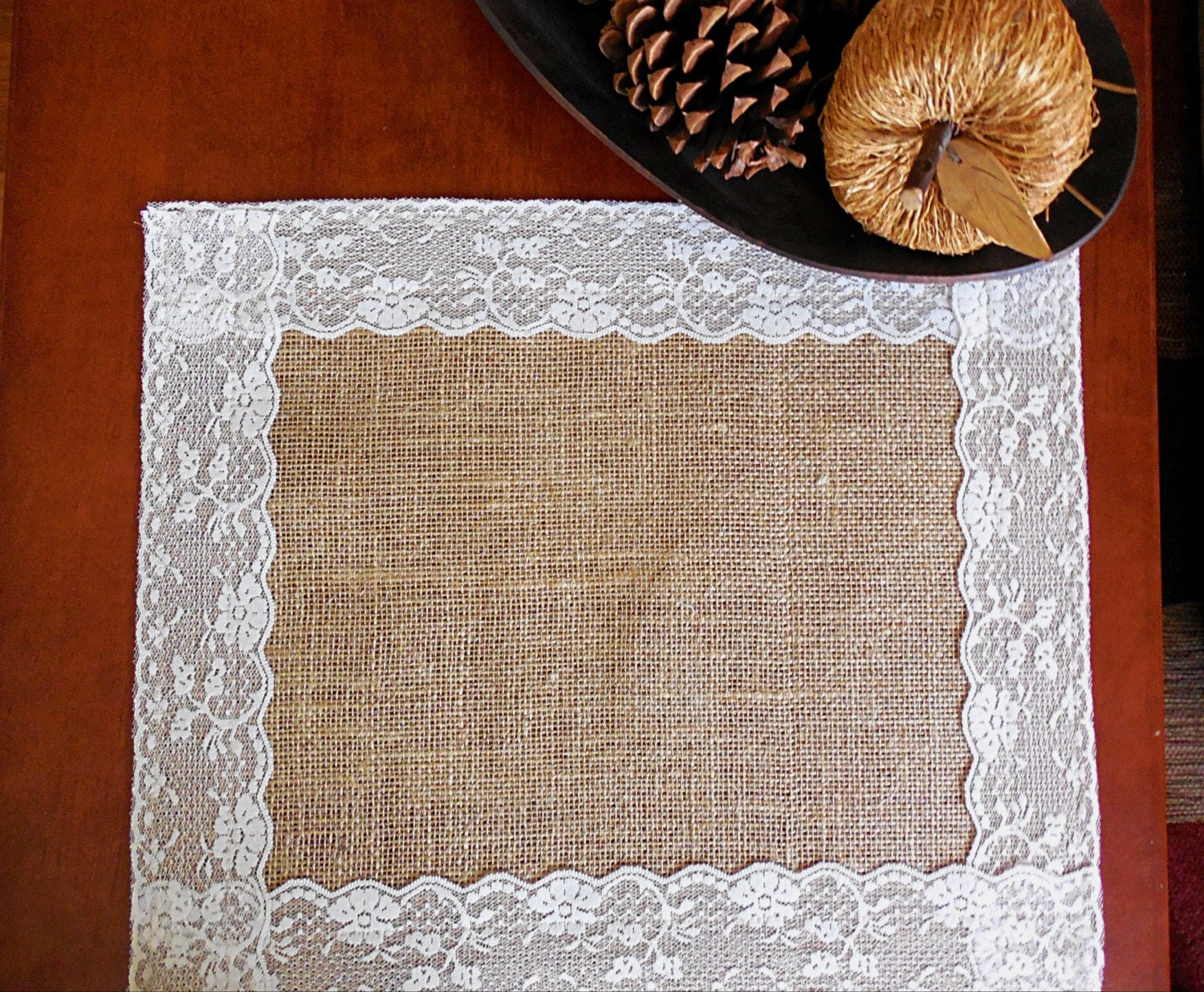 Burlap and lace place mats burlap table toppers rustic table