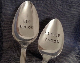 BIG and LITTLE SPOON set, personalized set of spoons. gift for weddings ...