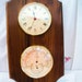 Vintage Hampton Quartz Clock And Thermometer Wood Made in