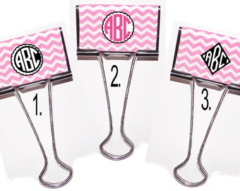 Chevron Binder Clips, 1 1/4" Personalized for teachers and office personnel