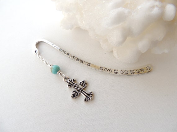 Cross Bookmark Religious Bookmark Beaded Bookmark Metal