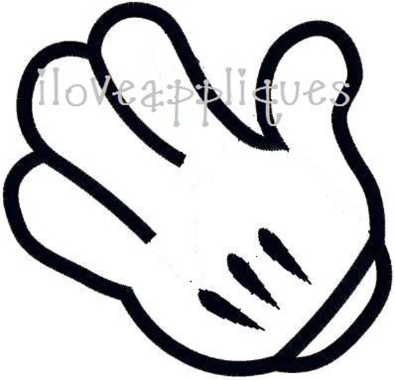 INSTANT DOWNLOAD Cute Mickey Mouse Hand Disney by iloveappliques