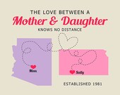 Popular items for mother daughter map on Etsy