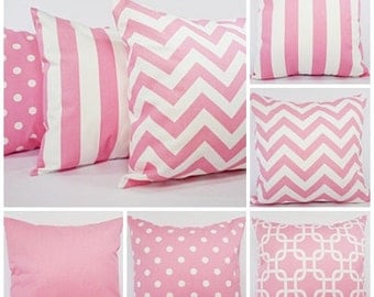 Pick Two Baby Pink Throw Pillows - 16 x 16 inch Decorative Throw Pillow ...