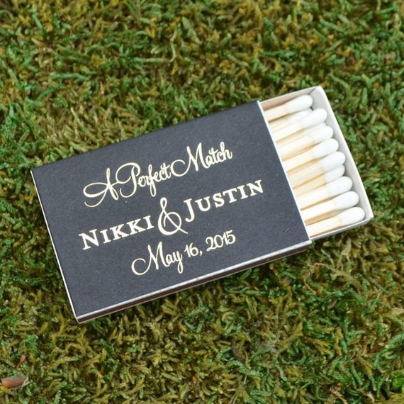 Items similar to 50 Printed "A Perfect Match" Personalized Matches ...