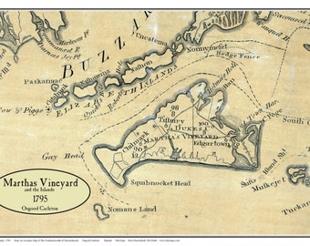 Nantucket 1858 map by H.F. Walling by Oldmap on Etsy