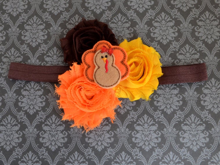 Turkey Headband Thanksgiving Headband Fall by MommysBowCreations