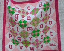 Popular items for alphabet quilt on Etsy