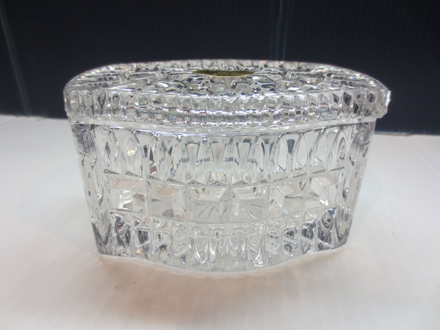 Vintage 24% Lead Crystal Trinket Jewelry Box by Action Industries West ...