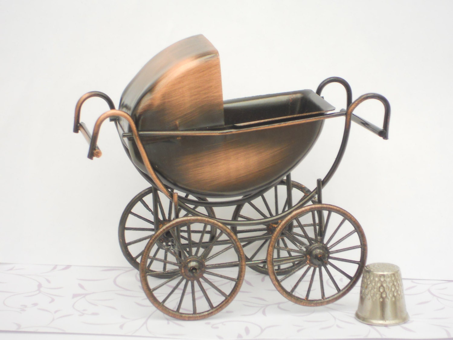 dollshouse metal pram miniature collectors 12th scale antique style for ...