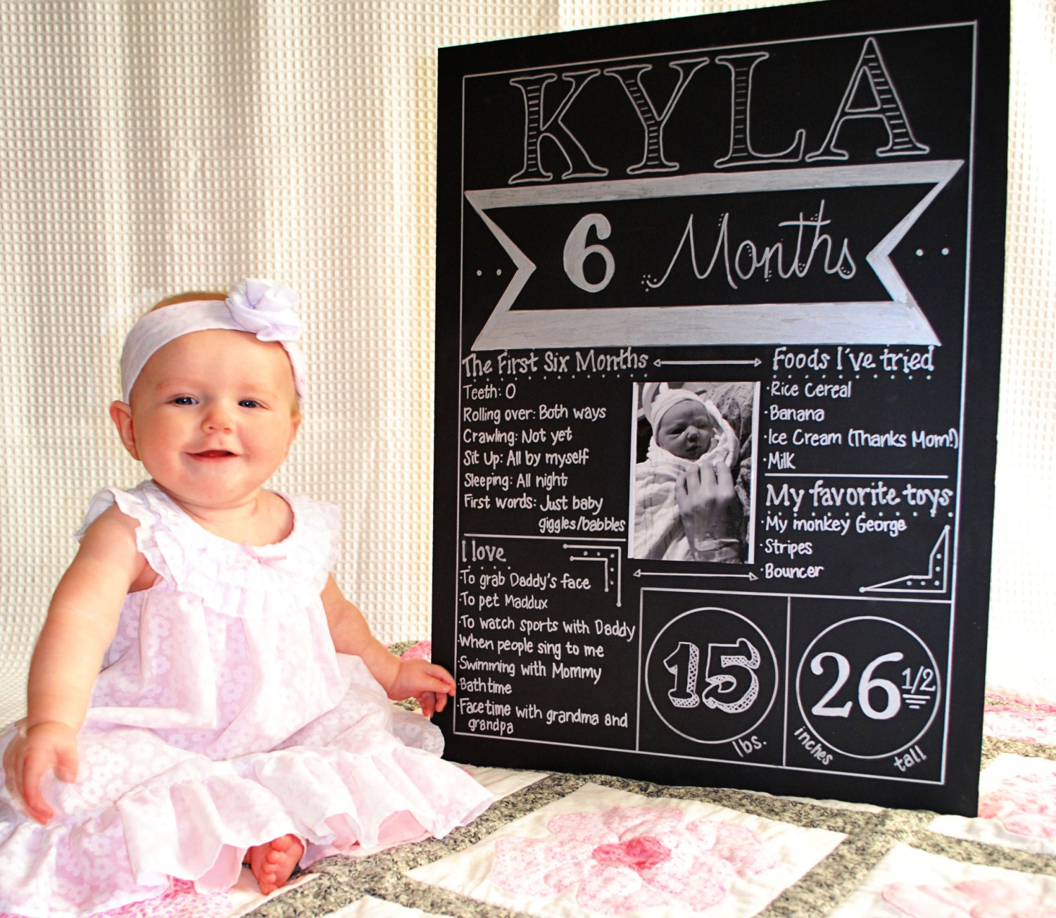 Custom Painted Chalkboard Milestone Template/Sign 18 x 24