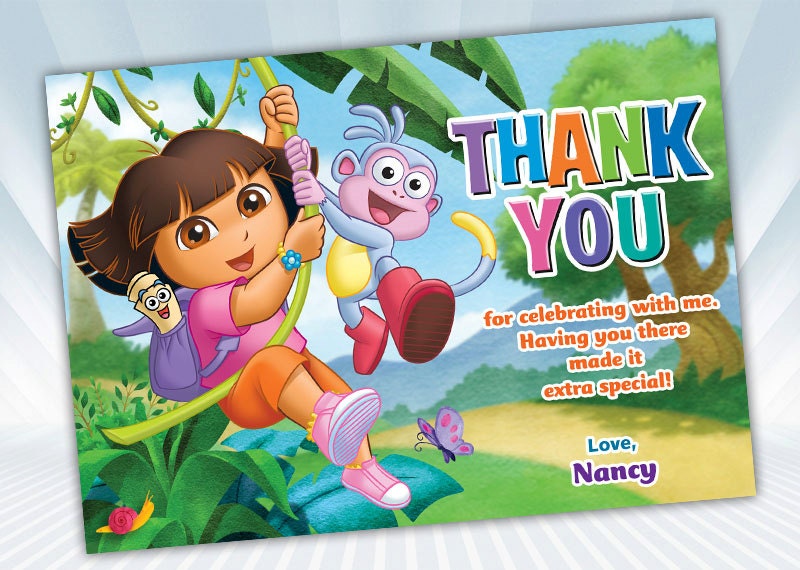 Dora The Explorer Thank you card