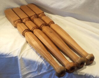 Vintage Table or Furniture Legs, Solid Wood Set of 4, Furniture Salvage